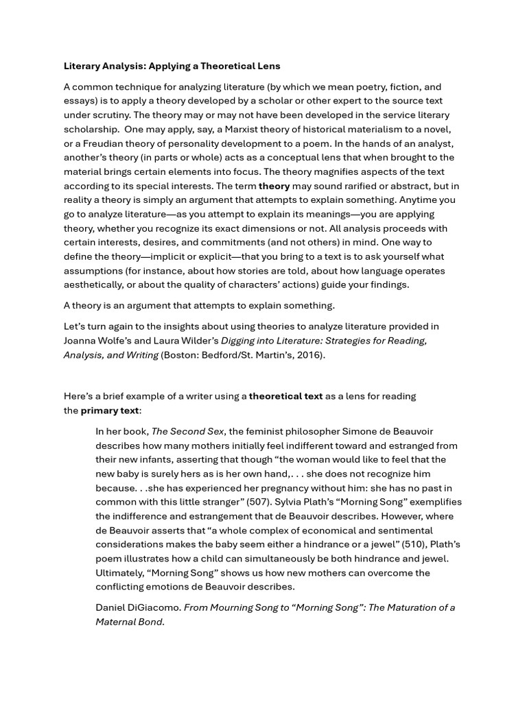 Literary Analysis - Applying Theory | PDF