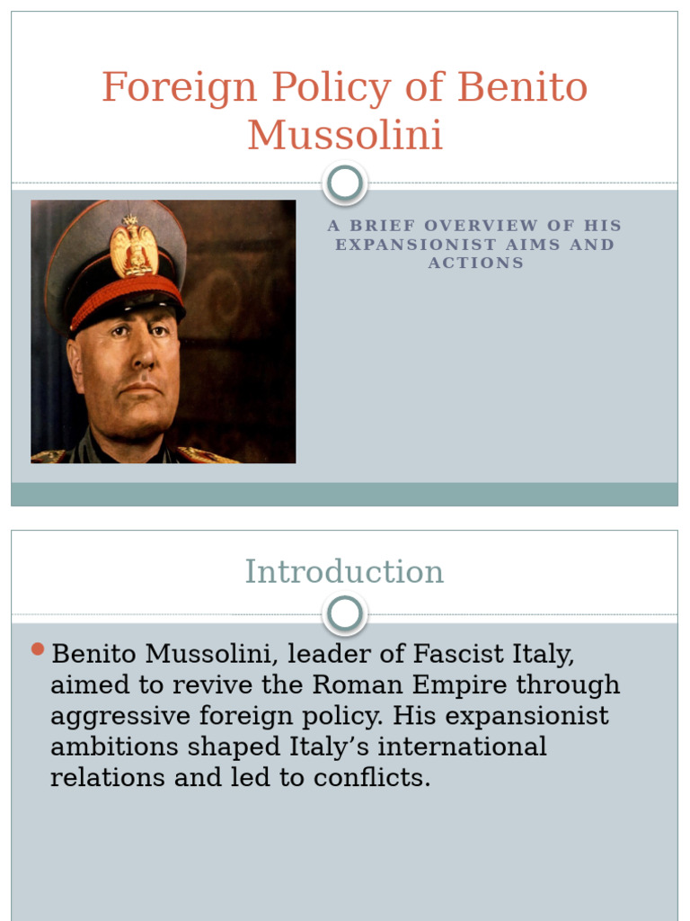 Mussolini Foreign Policy | PDF