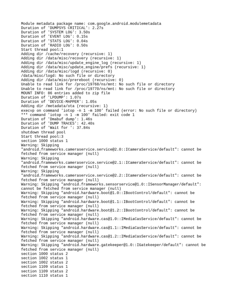 Bugreport V2419 UP1A.231005.007 - NN 2025 04 29 02 55 44 Dumpstate - Log 19677 | PDF | Computer ...