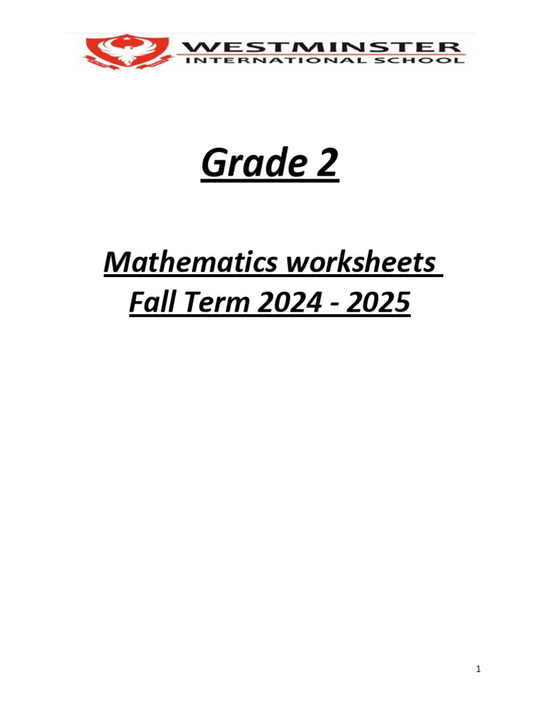 Grade 2 - Fall Term Booklet 2024 | PDF