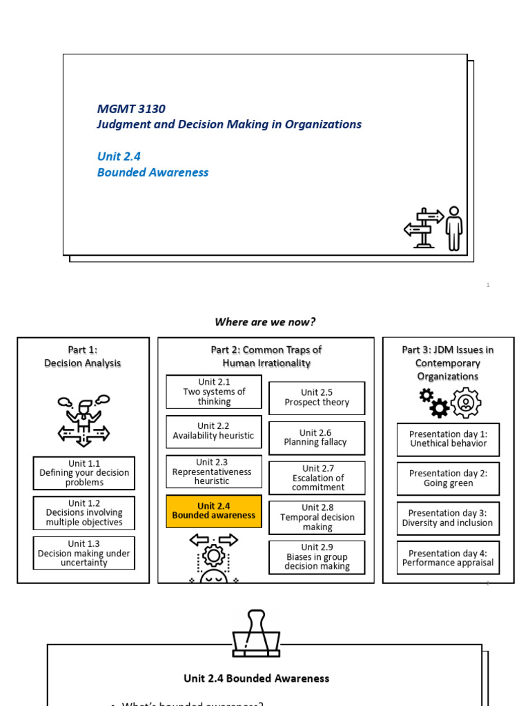 Bounded Awareness in Decision Making | PDF | Hypothesis | Psychological ...