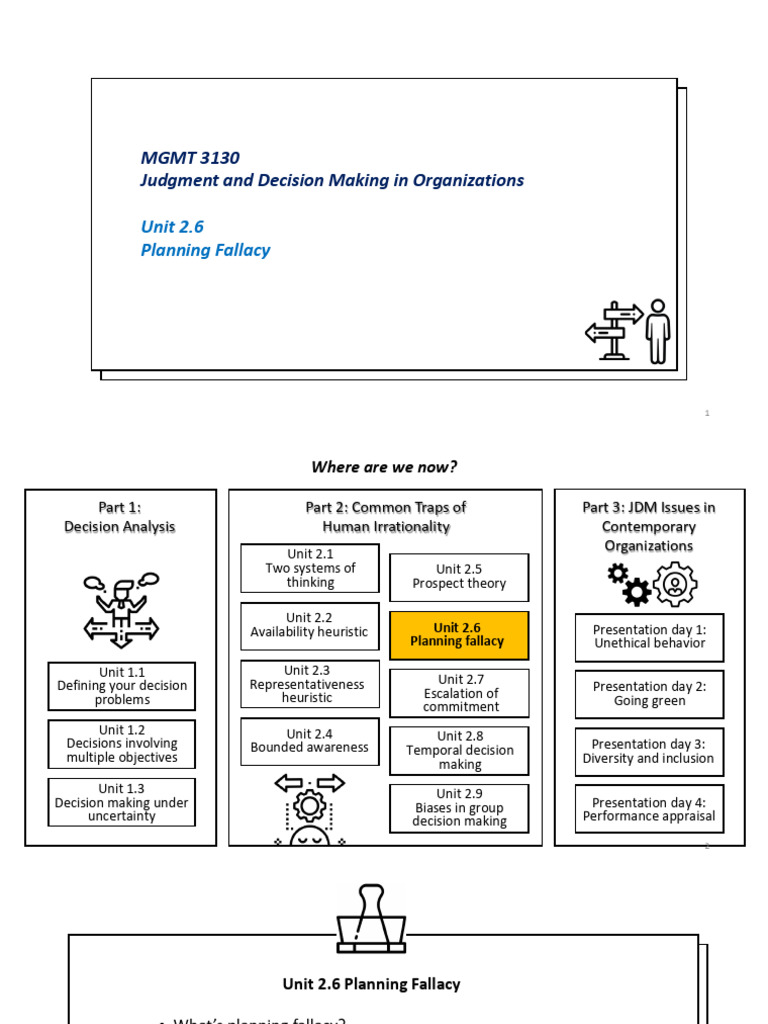 Unit 2.6 Planning Fallacy (2025) PDF | PDF | Psychological Concepts | Cognition