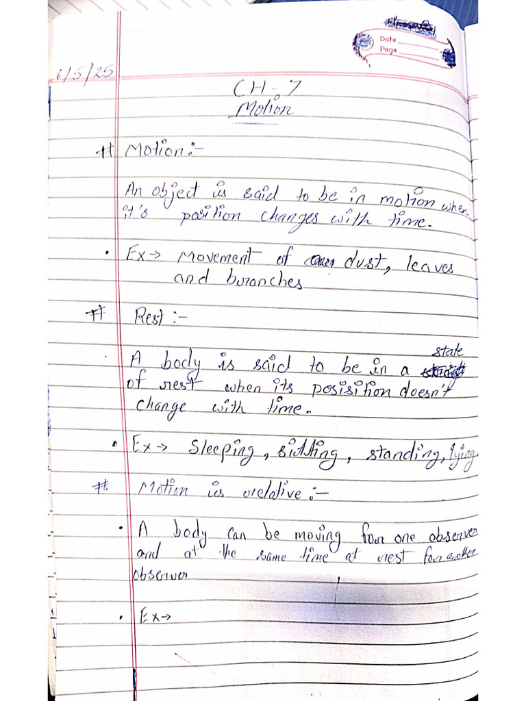 Motion Class 9th | PDF