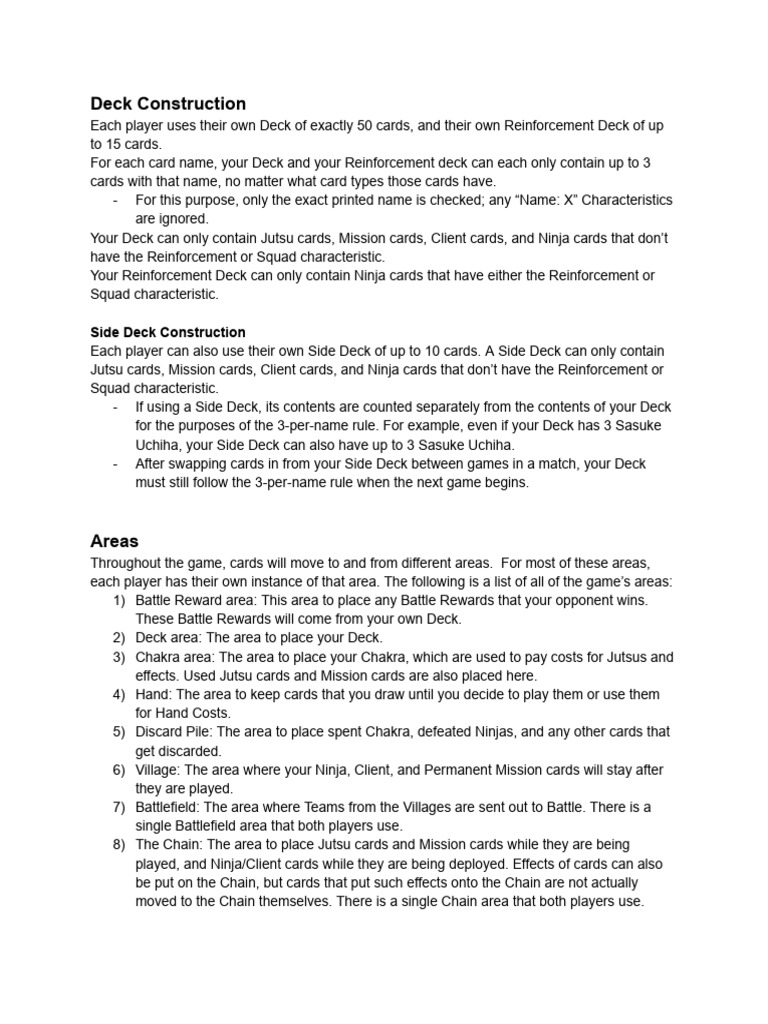 Naruto Trading Card Game Rules | PDF