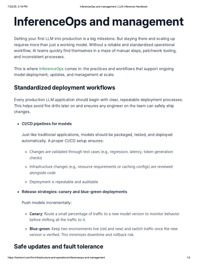 InferenceOps and Management - LLM Inference Handbook | PDF | Information Technology Management ...