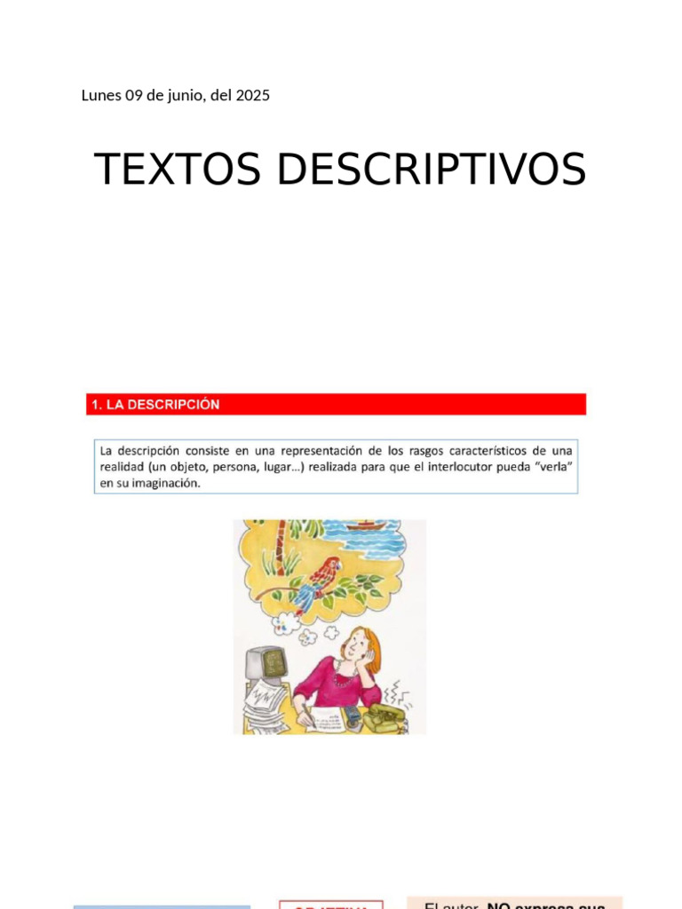 Textos Descriptivos 3° 2024 | PDF