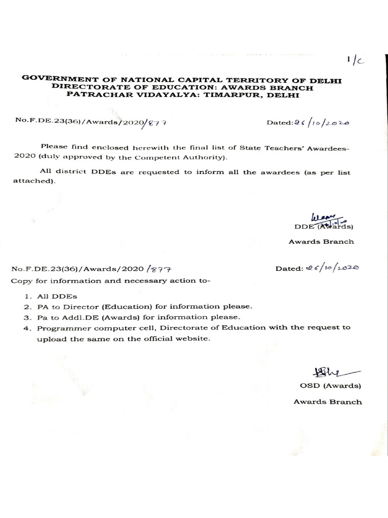 New Delhi State Teacher 2020 | PDF