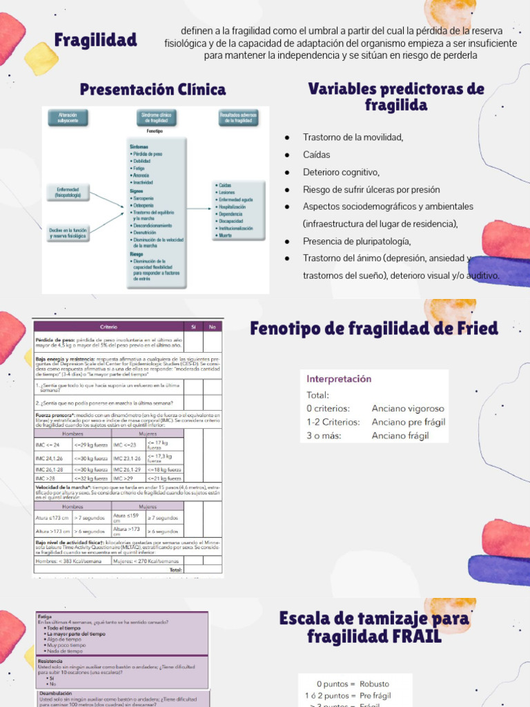 Fragilidad en Ancianos: Riesgos y Prevención | PDF