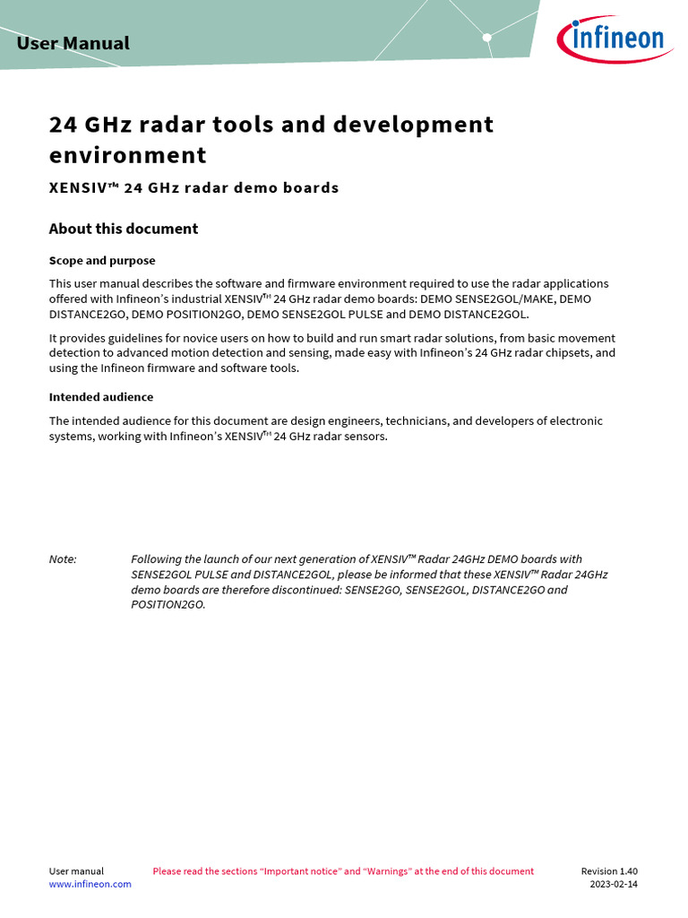 24 GHz Radar Demo Boards User Manual | PDF | Graphical User Interfaces ...