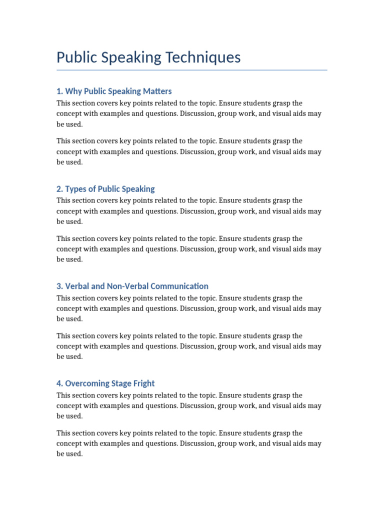 Essential Public Speaking Techniques | PDF