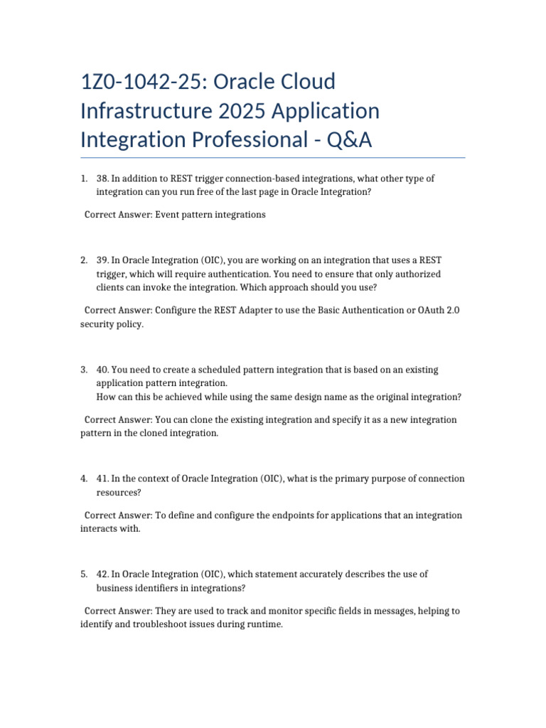 OIC 1Z0-1042-25 Questions New | PDF | Java Script | Oracle Corporation