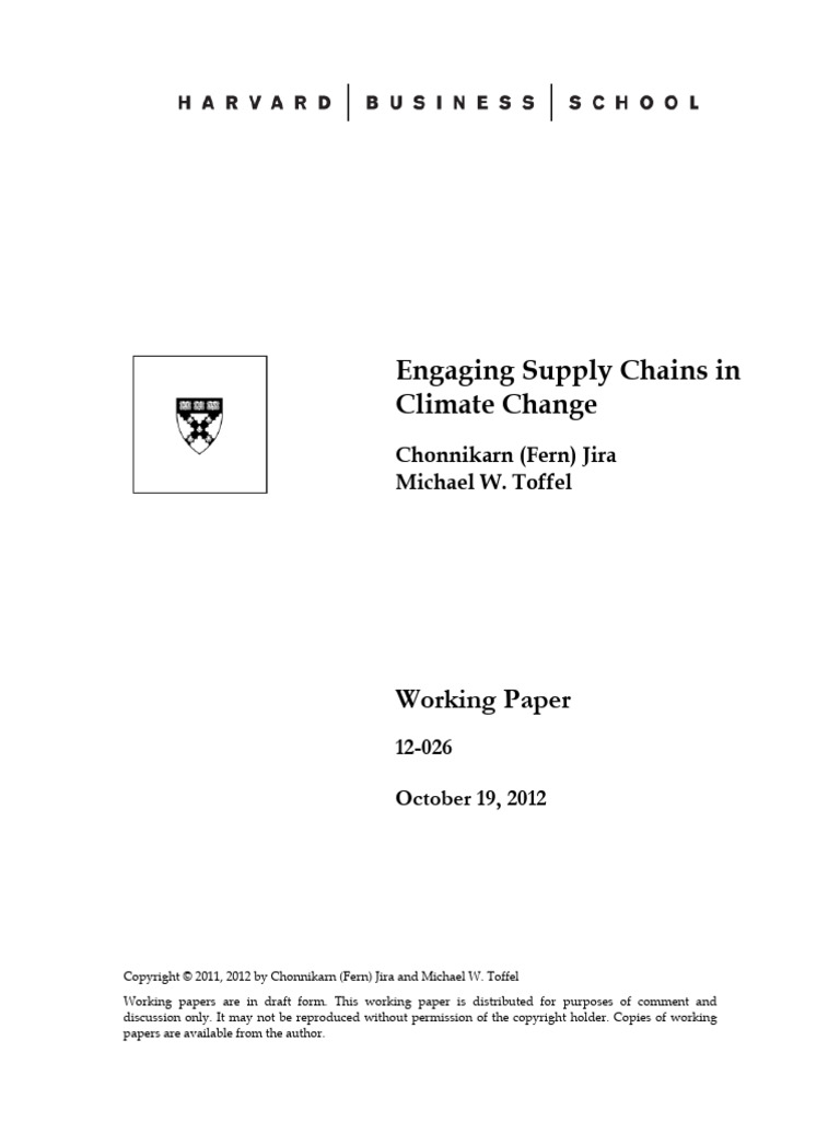 Engaging Supply Chains in Climate Change | PDF | Supply Chain | Procurement