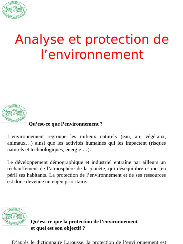 Analyse et enjeux de la protection environnementale | PDF ...