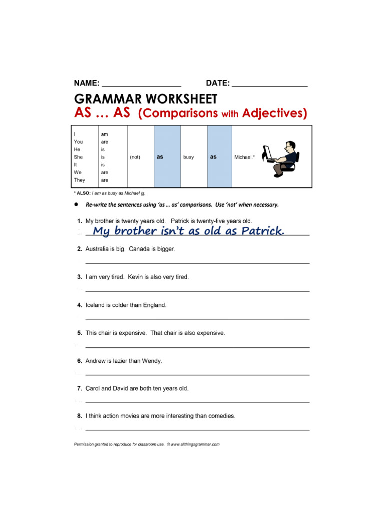As...as Comparison With Adjectives | PDF