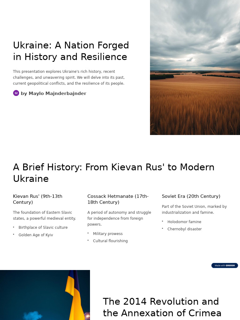 Ukraine A Nation Forged in History and Resilience | PDF | Ukraine | Russia