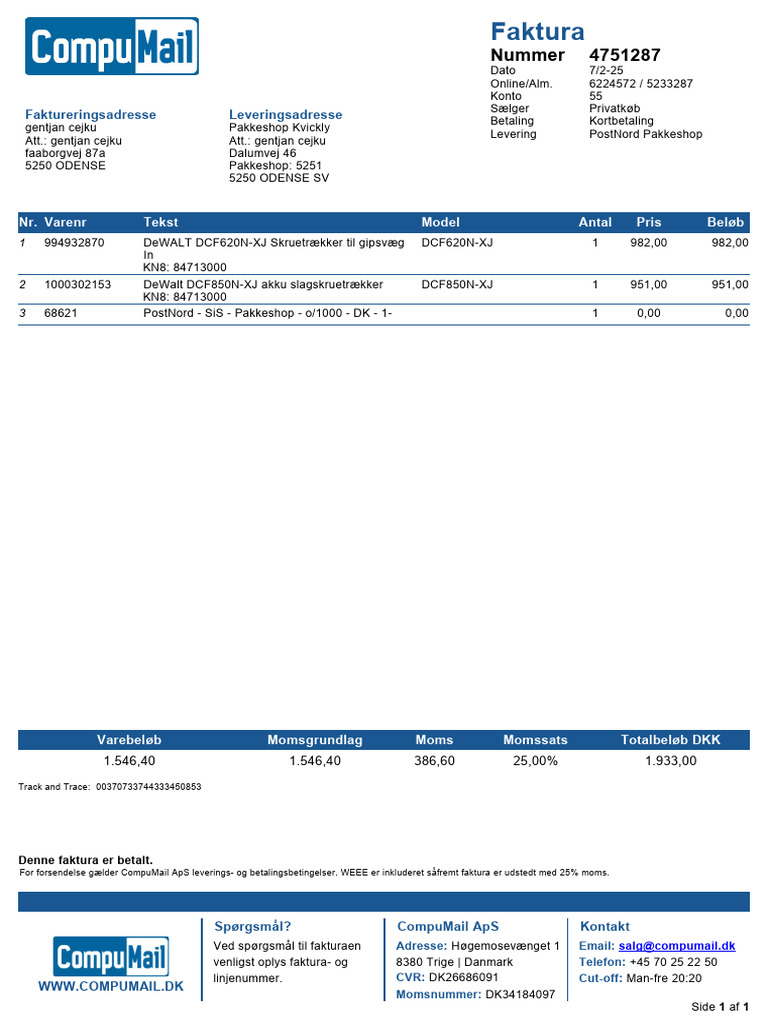 Dewalt Receipt | PDF