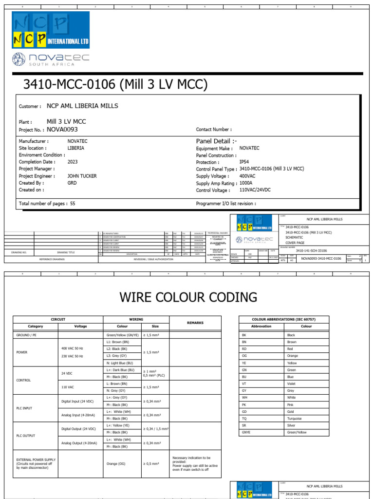 Mill 3 LV MCC Schematic Document | PDF | Electrical Components ...