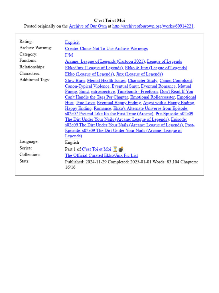Cest Toi Et Moi | PDF