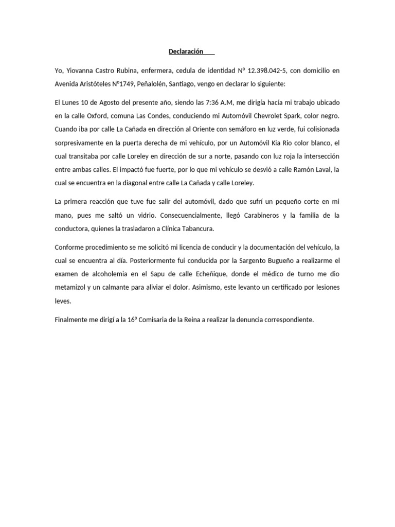 Declaración Rect | PDF