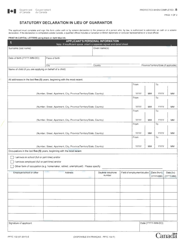 PPTC 132 Statutory Declaration Form | PDF | Practice Of Law