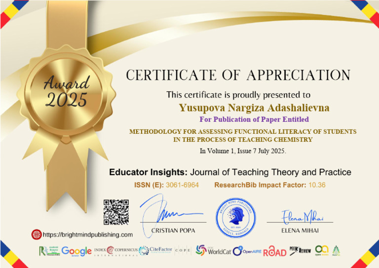 Educator Insights Certificate 2025 4-4 | PDF