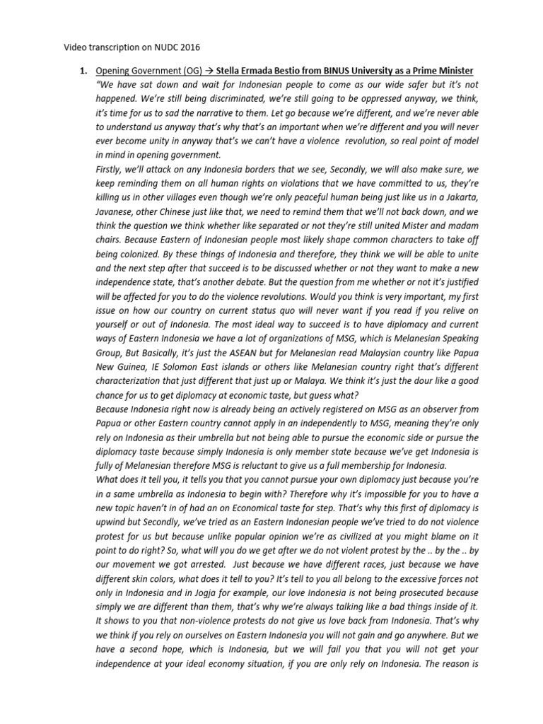 Video Transcription On NUDC 2016 | PDF