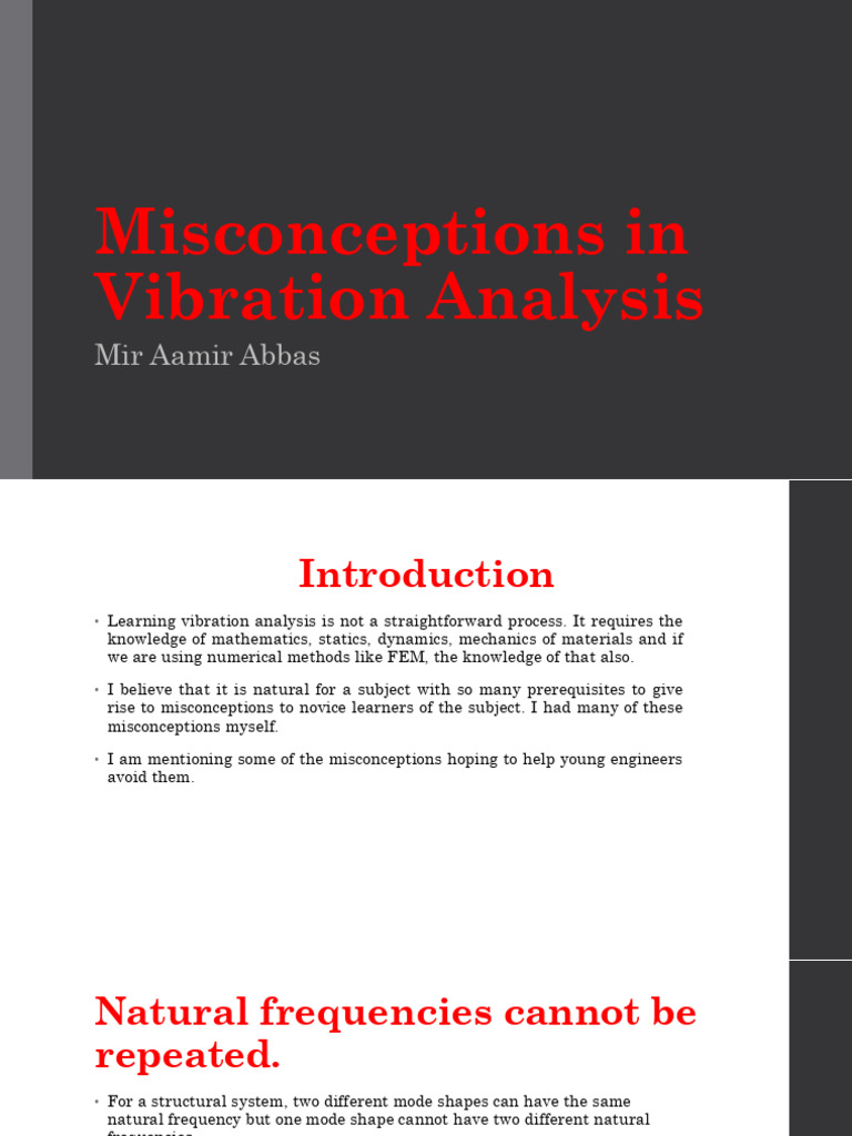 Misconceptions in Vibration Analysis | PDF | Resonance | Normal Mode