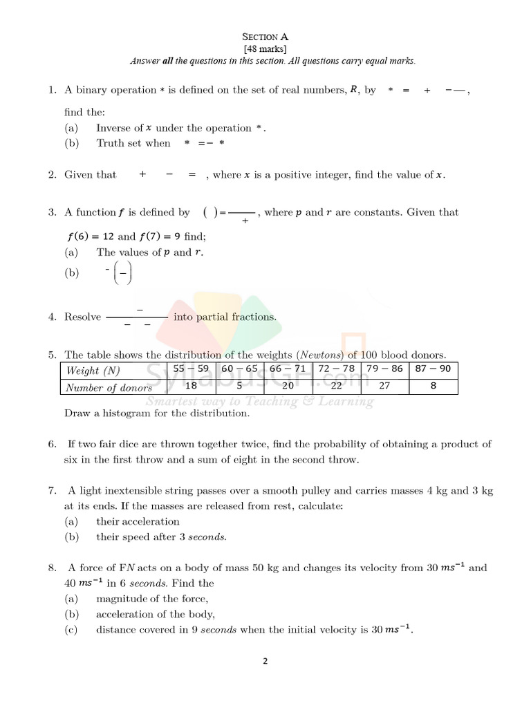 2025 WASSCE Elective Maths 2 Nigeria | PDF | Mathematics | Science