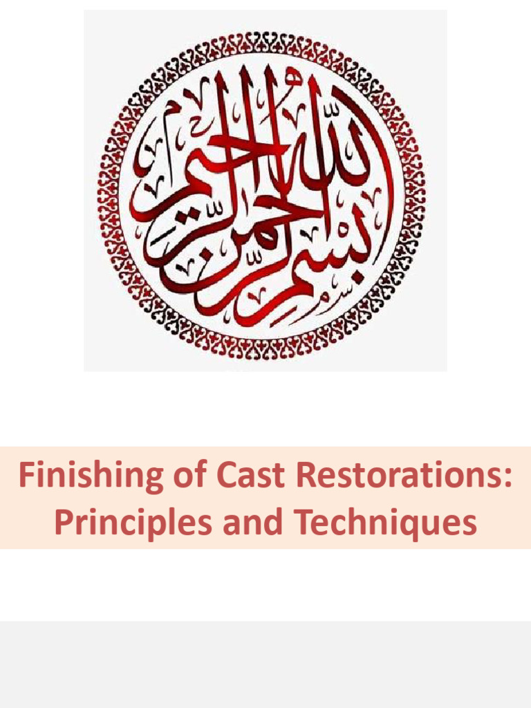 Finishing Techniques for Cast Restorations | PDF | Abrasive | Dentistry ...