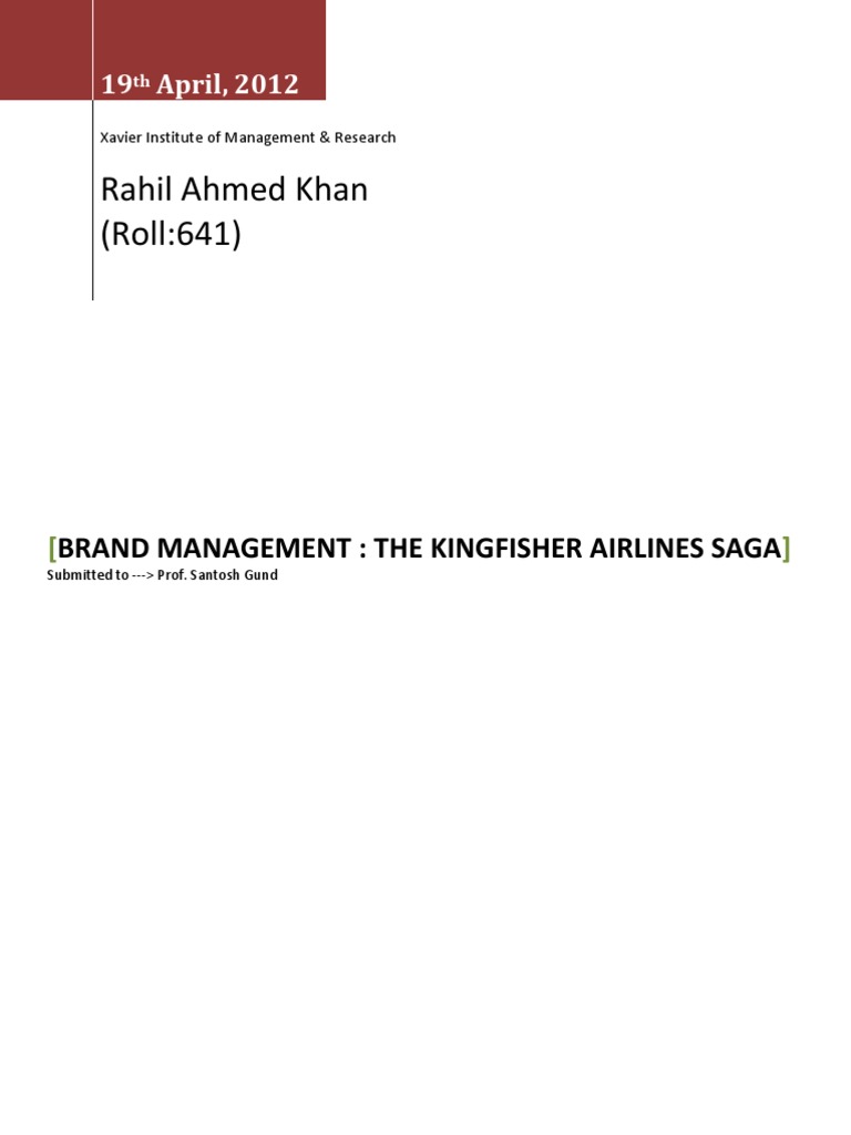 Rahil Ahmed Khan (Roll:641) : 19 April, 2012 | PDF | Low Cost Carrier ...