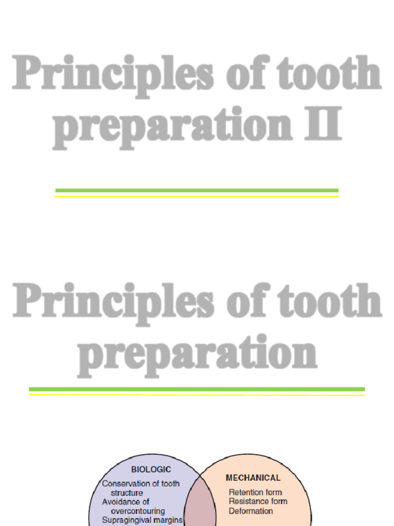2.1. Principles of Tooth Preparation II - Mechanical and Esthetic ...
