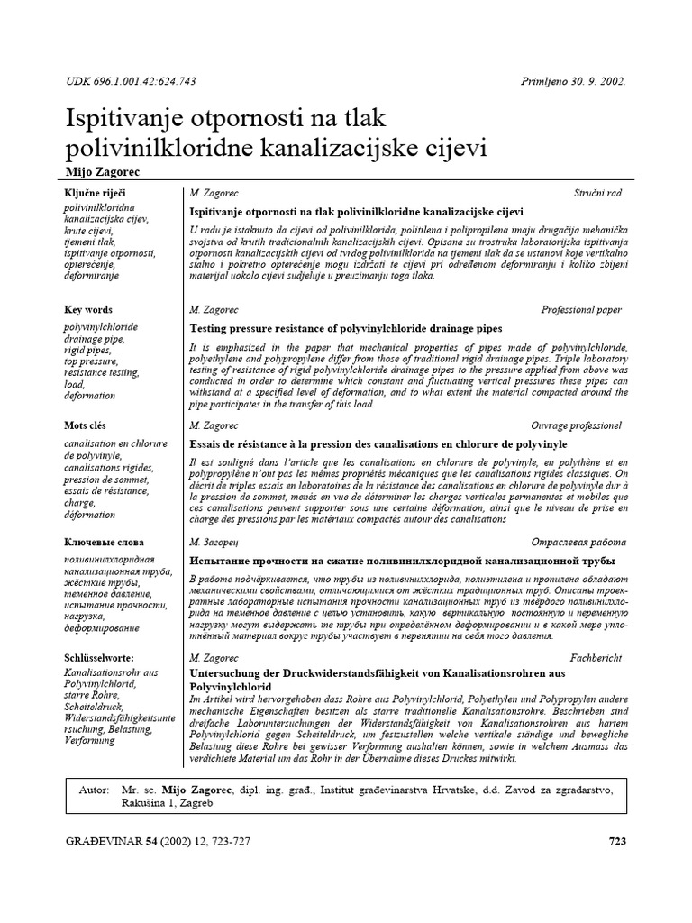 Ispitivanje PVC Cijevi | PDF