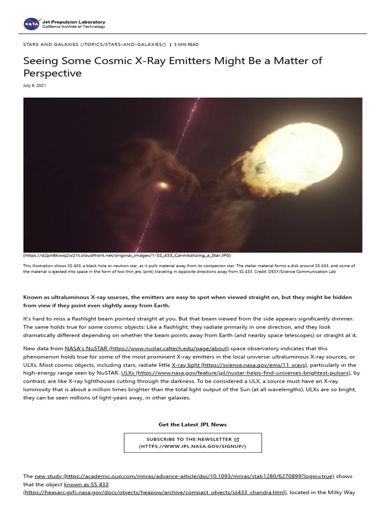 Seeing Some Cosmic X-Ray Emitters Might Be A Matter of Perspective ...