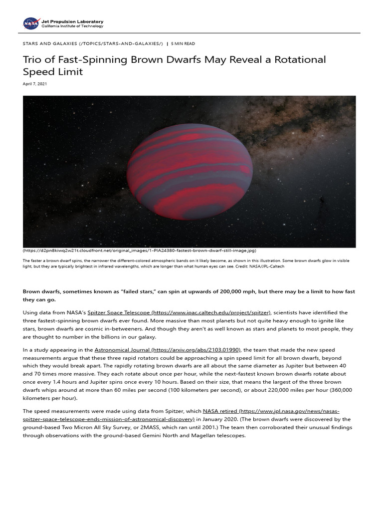 Trio of Fast-Spinning Brown Dwarfs May Reveal a Rotational Speed Limit ...