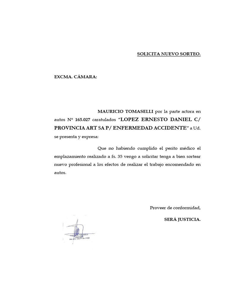 Solicita Nuevo Sorteo | PDF