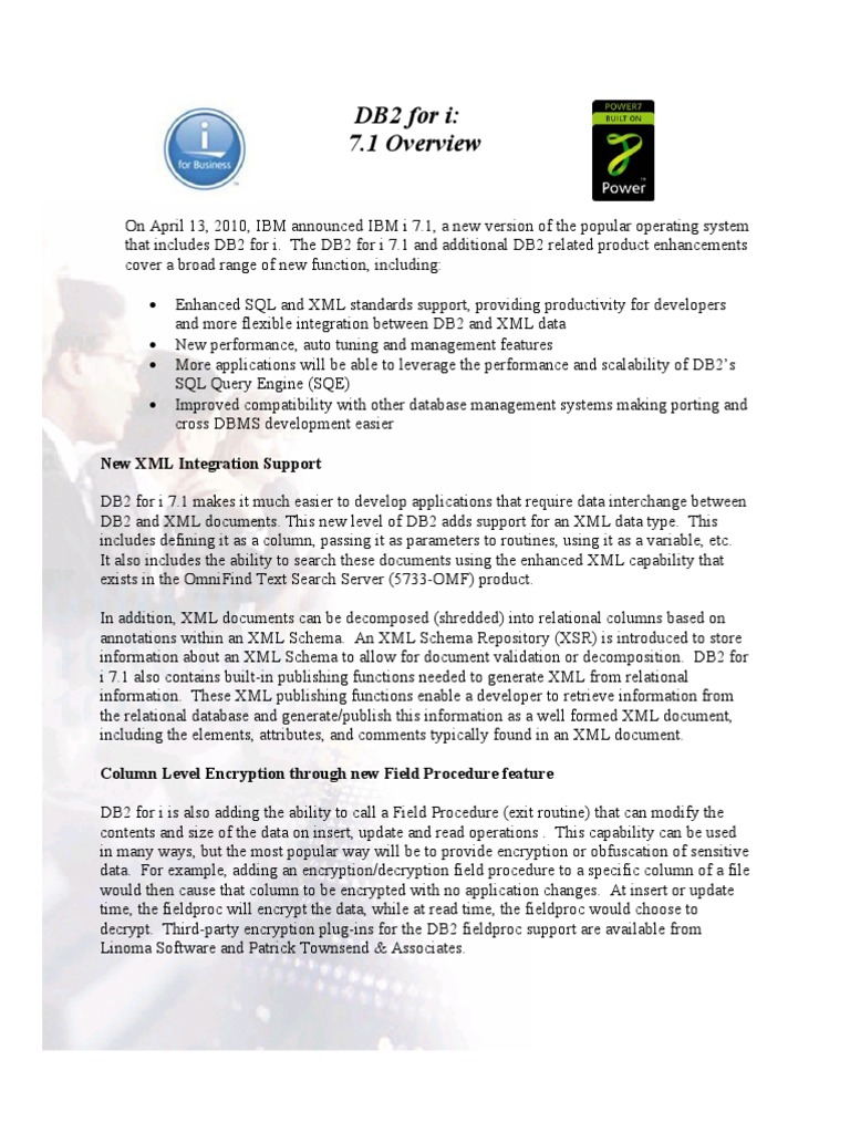 Whats New With DB2 For I - V7R1 | PDF | Xml | Databases