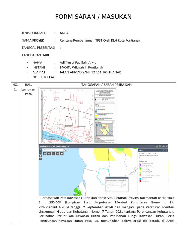 Saran Perbaikan Rencana TPST Pontianak | PDF