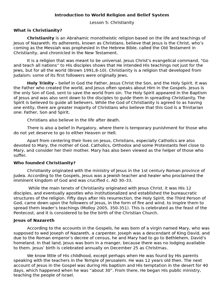 Overview of Christianity and Its Beliefs | PDF | Jesus | God The Father