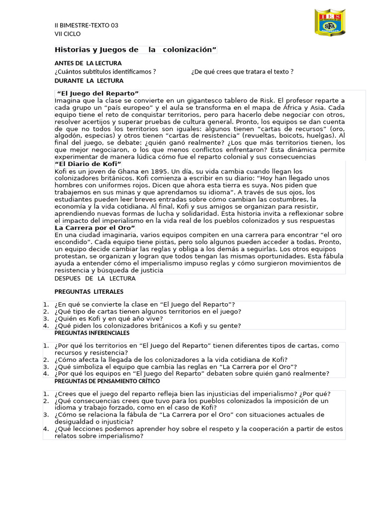 Juegos y Reflexiones sobre Imperialismo | PDF | Imperialismo