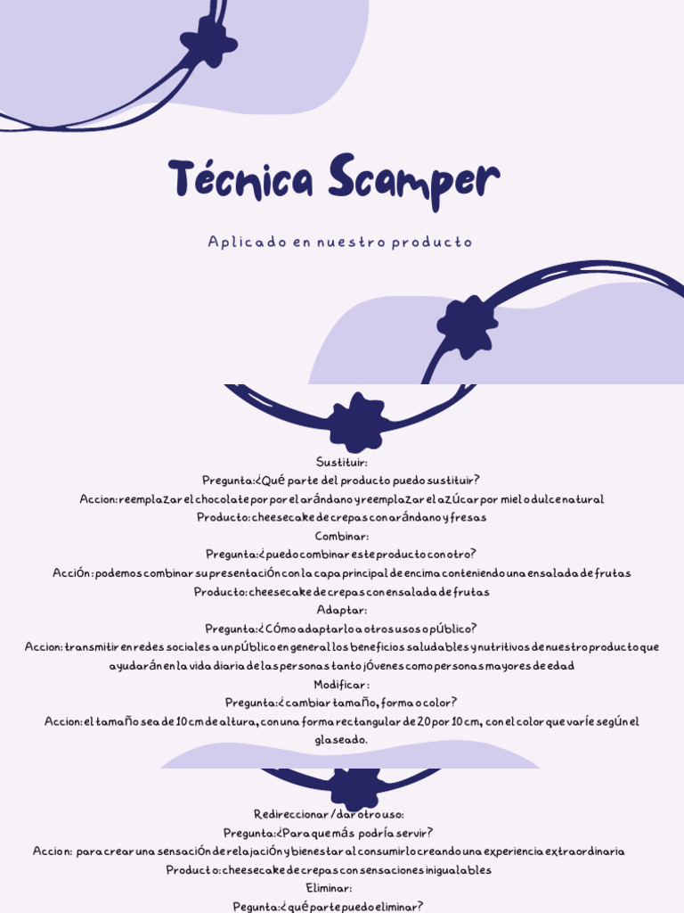 Técnica Scamper | PDF | Alimentos