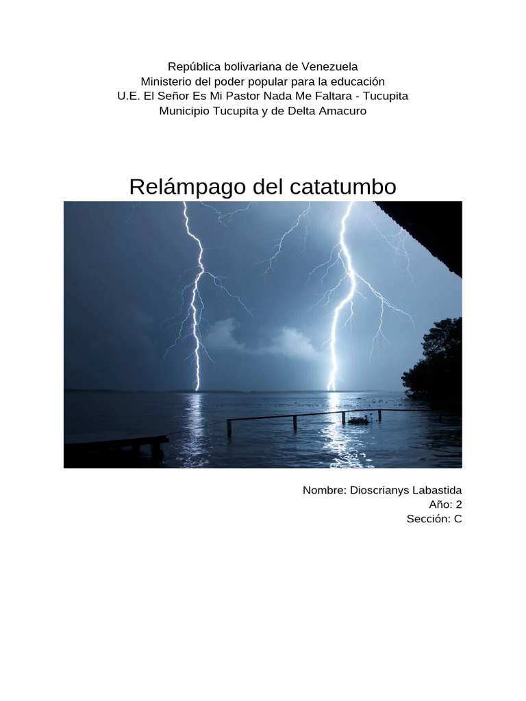 Relámpago del Catatumbo en Zulia | PDF | Relámpago | Herida
