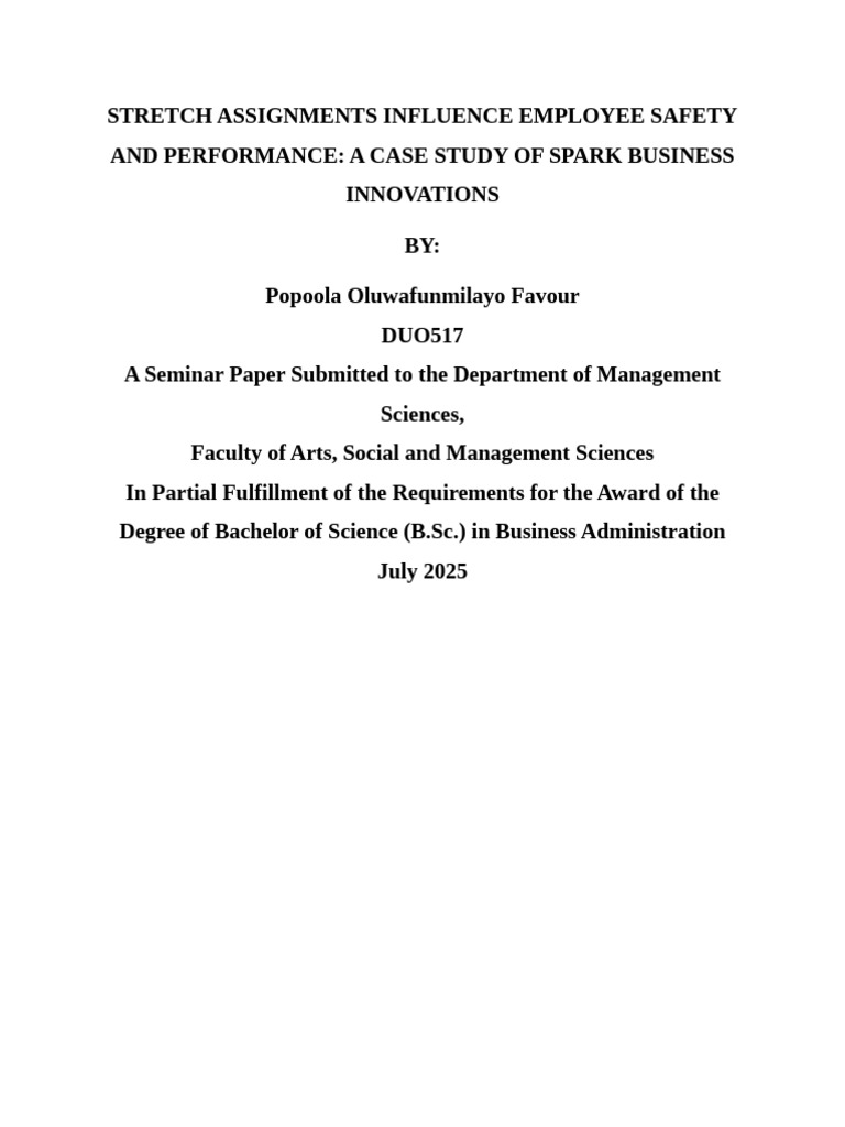 Impact of Stretch Assignments on Employee Safety | PDF | Occupational ...