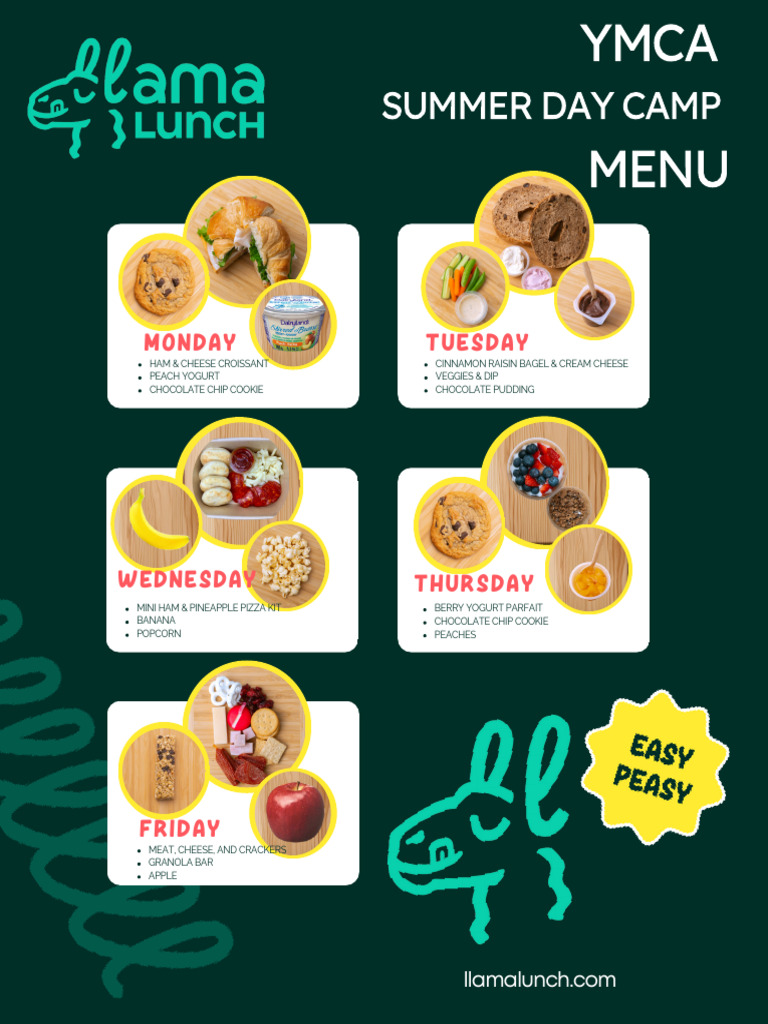 YMCA Summer Camp Lunch Menu | PDF