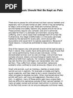 Wild Animals Aren'T Pets Let People Own Exotic Animals | PDF | Argument ...