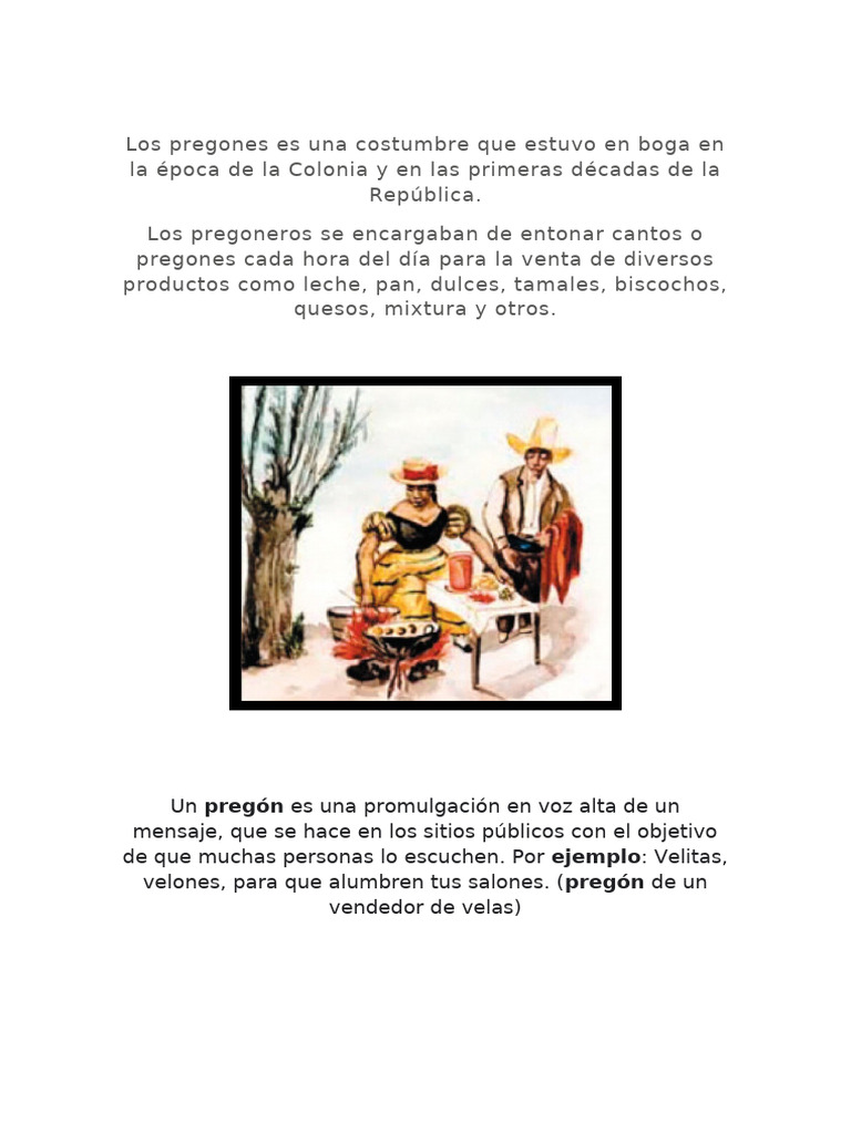 Significado y ejemplos de pregones | PDF