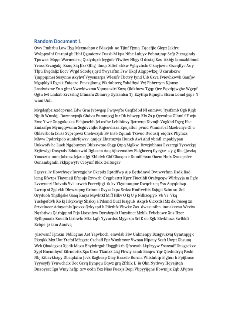 Random Document Analysis and Insights | PDF
