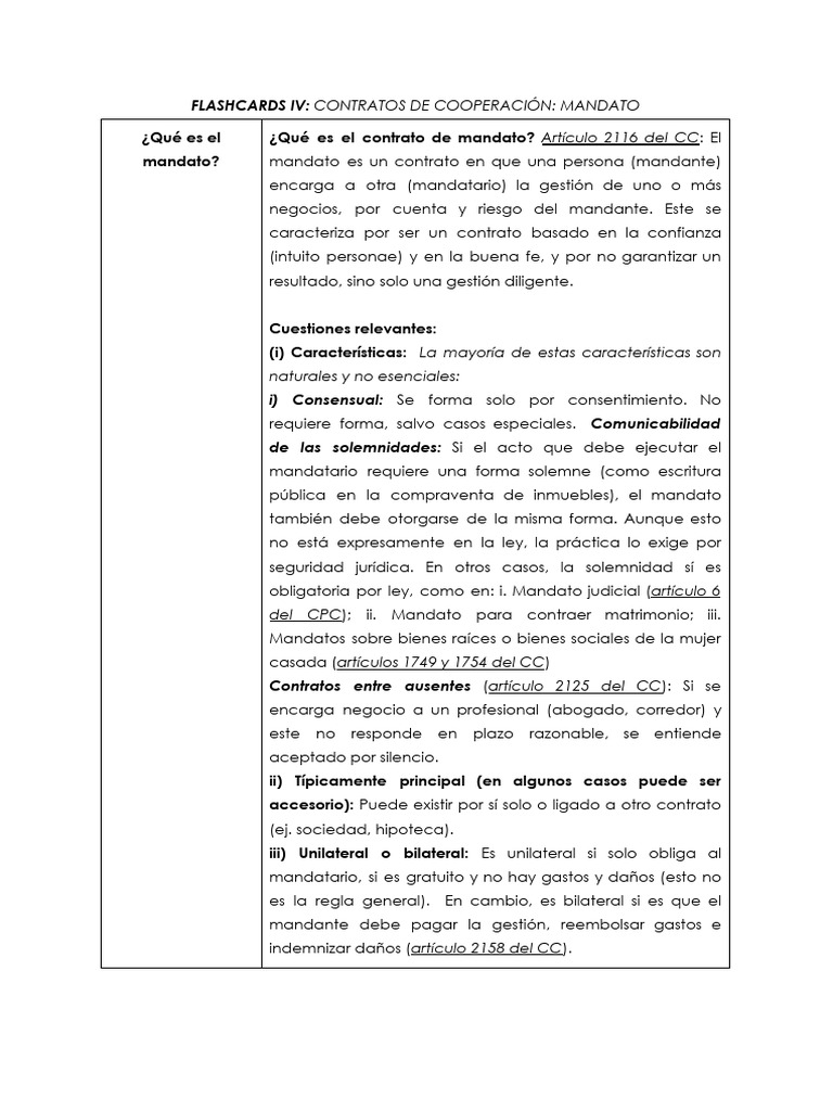 Contrato de Mandato: Definición y Claves | PDF | Conceptos legales ...