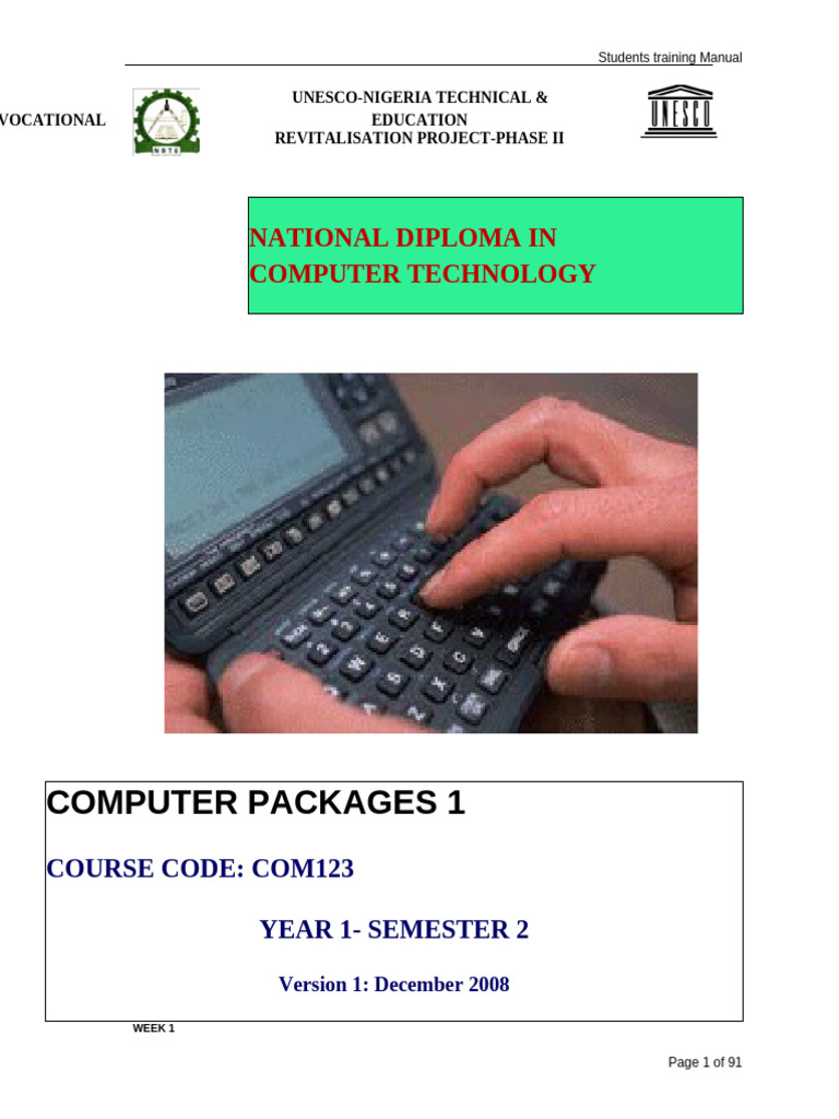 Computer Technology Training Manual | PDF | Window (Computing ...