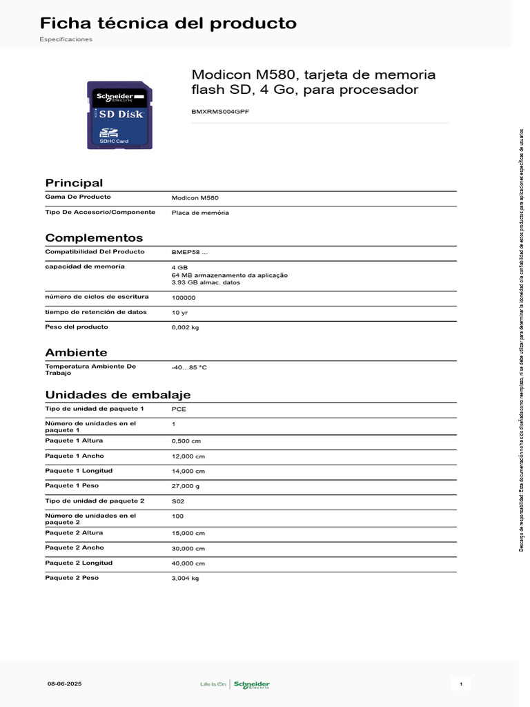 Schneider Electric Modicon-M580-EPac BMXRMS004GPF | PDF