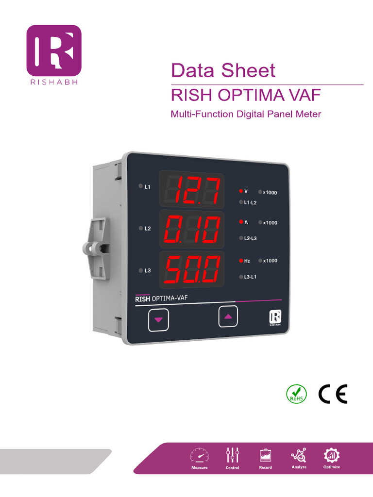 Medidor de Voltaje - OPTIMA - VAF - Datasheet - REV - D1 - 1 | PDF